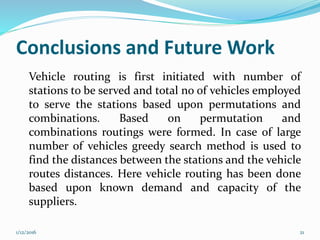 Route optimization algorithm.. | PPTX