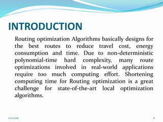 Route optimization algorithm.. | PPTX