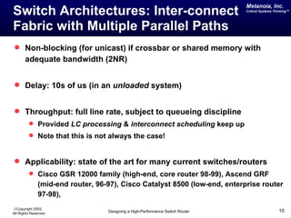 Approaches to Designing a High-Performance Switch Router | PPT