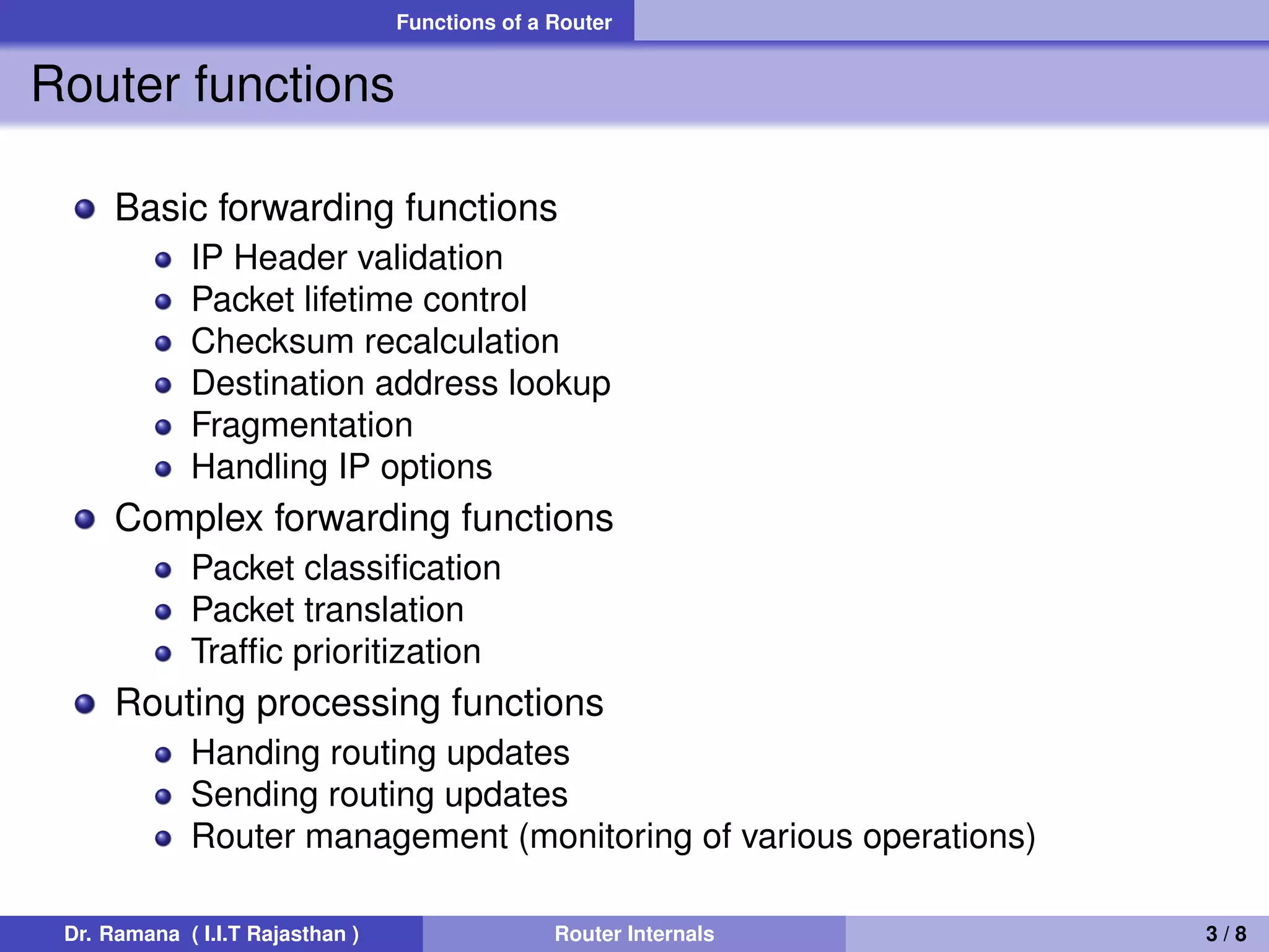 Router internals | PPT