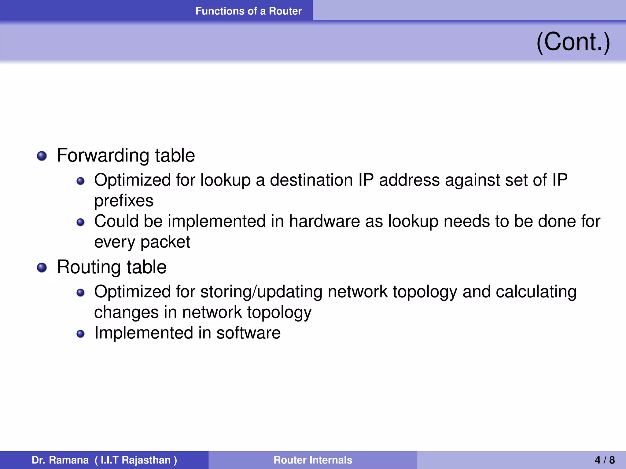 Router internals | PPT
