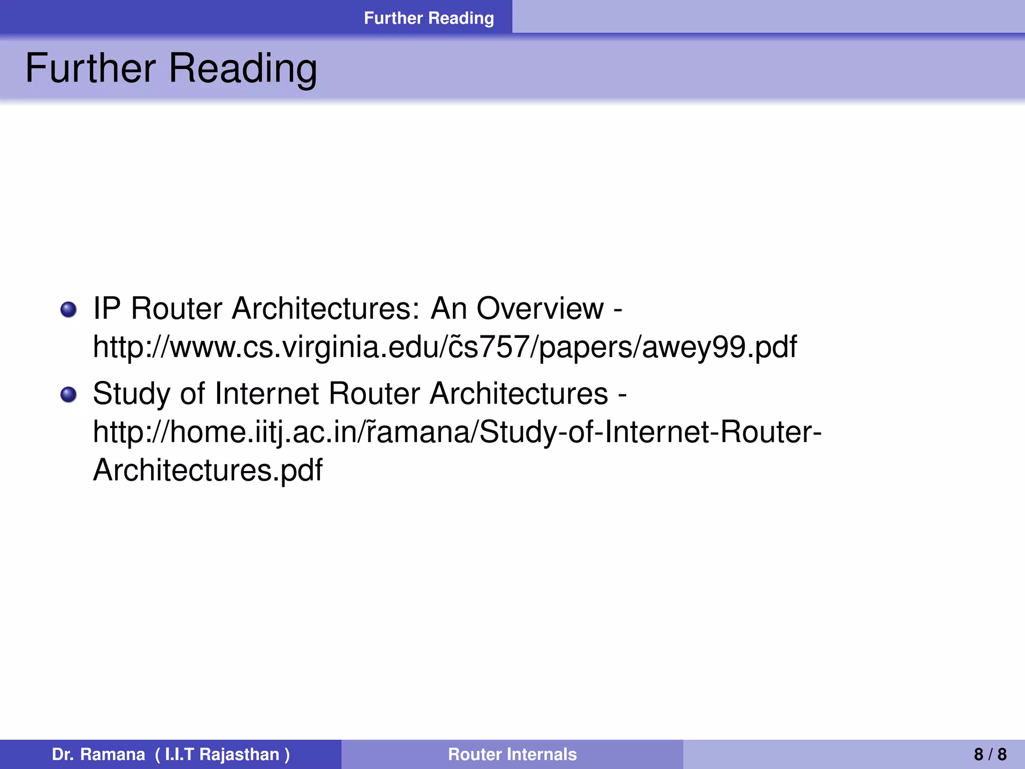 Router internals | PPT