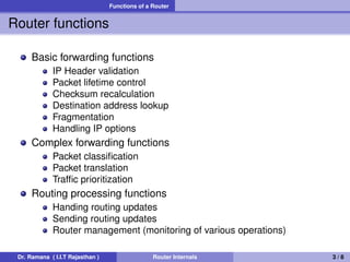 Router internals | PPT