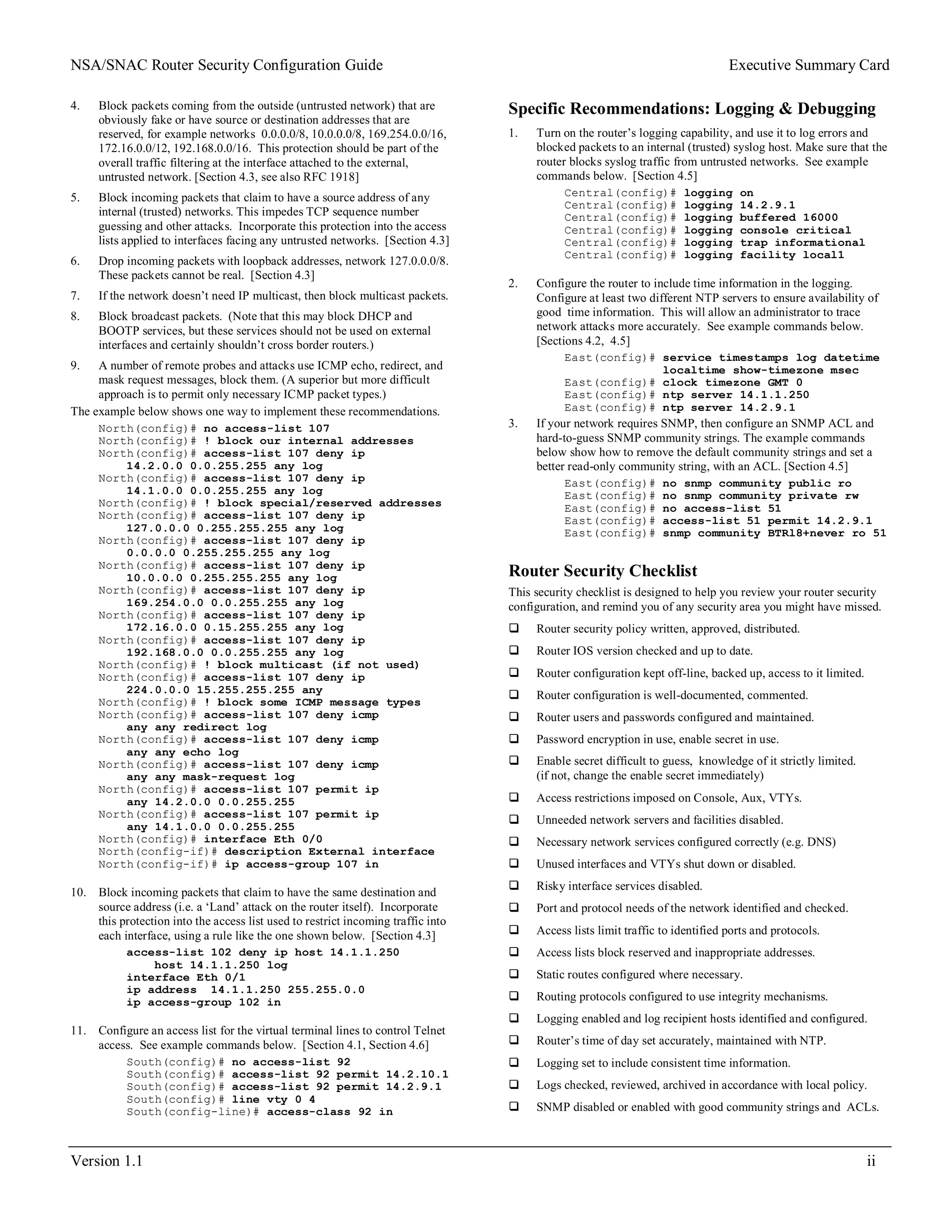 Router security-configuration-guide-executive-summary | PDF | Computer Networking | Computing