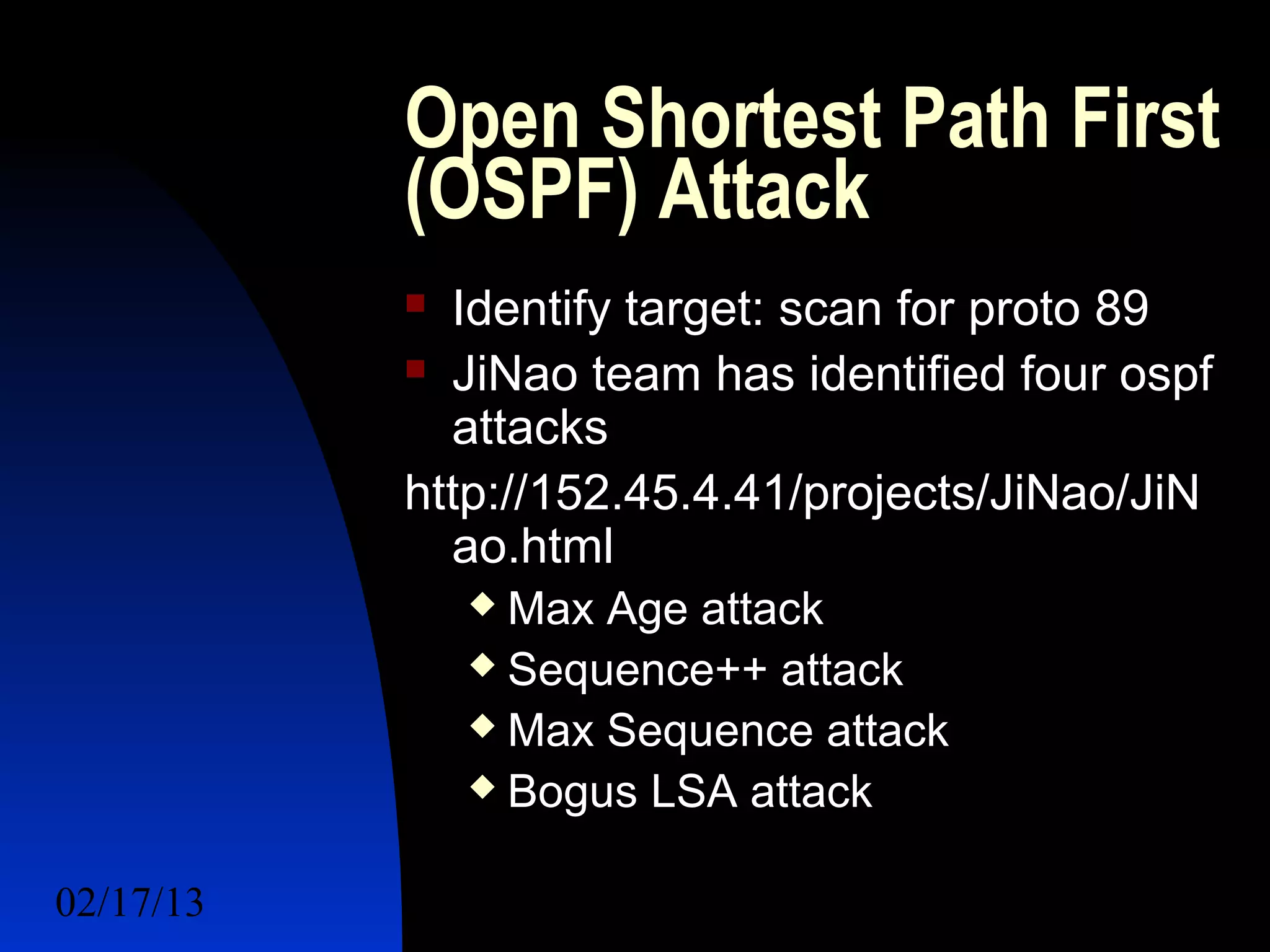 Router And Routing Protocol Attacks Ppt
