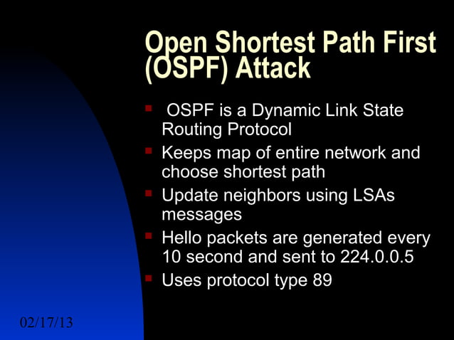 Router And Routing Protocol Attacks Ppt