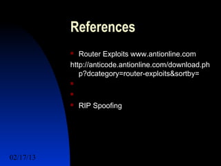 Router and Routing Protocol Attacks | PPT