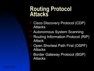 Router and Routing Protocol Attacks | PPT