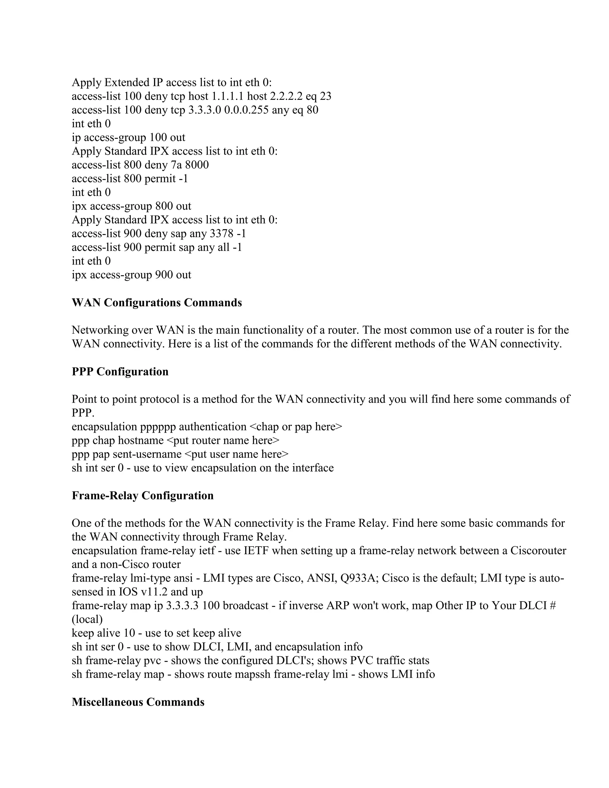 Router Commands Overview | PDF