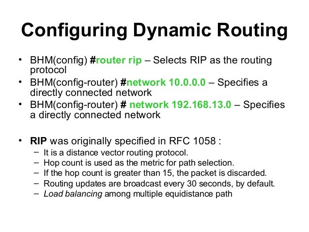 Router configuration