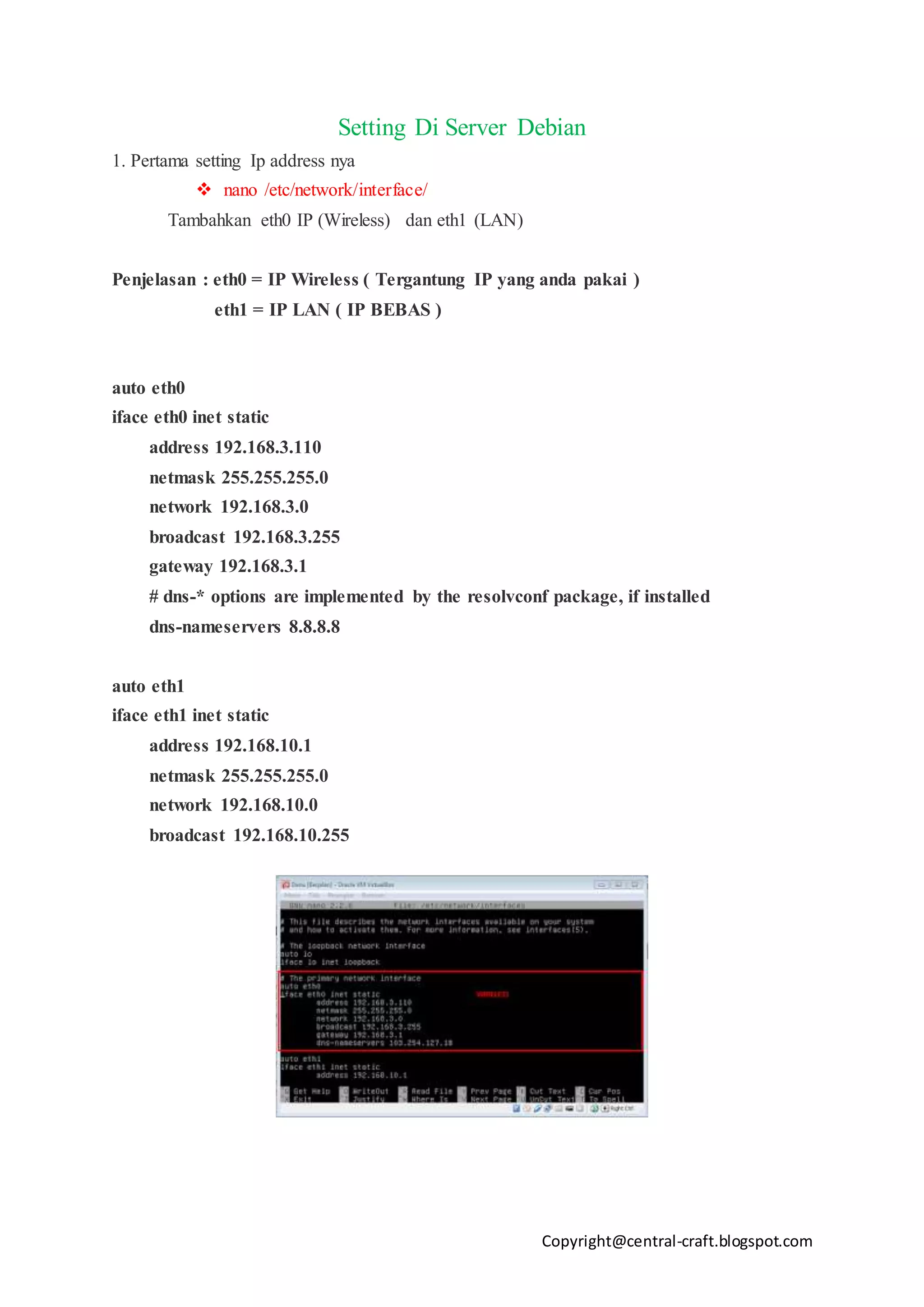 Konfigurasi Router di Debian | DOCX