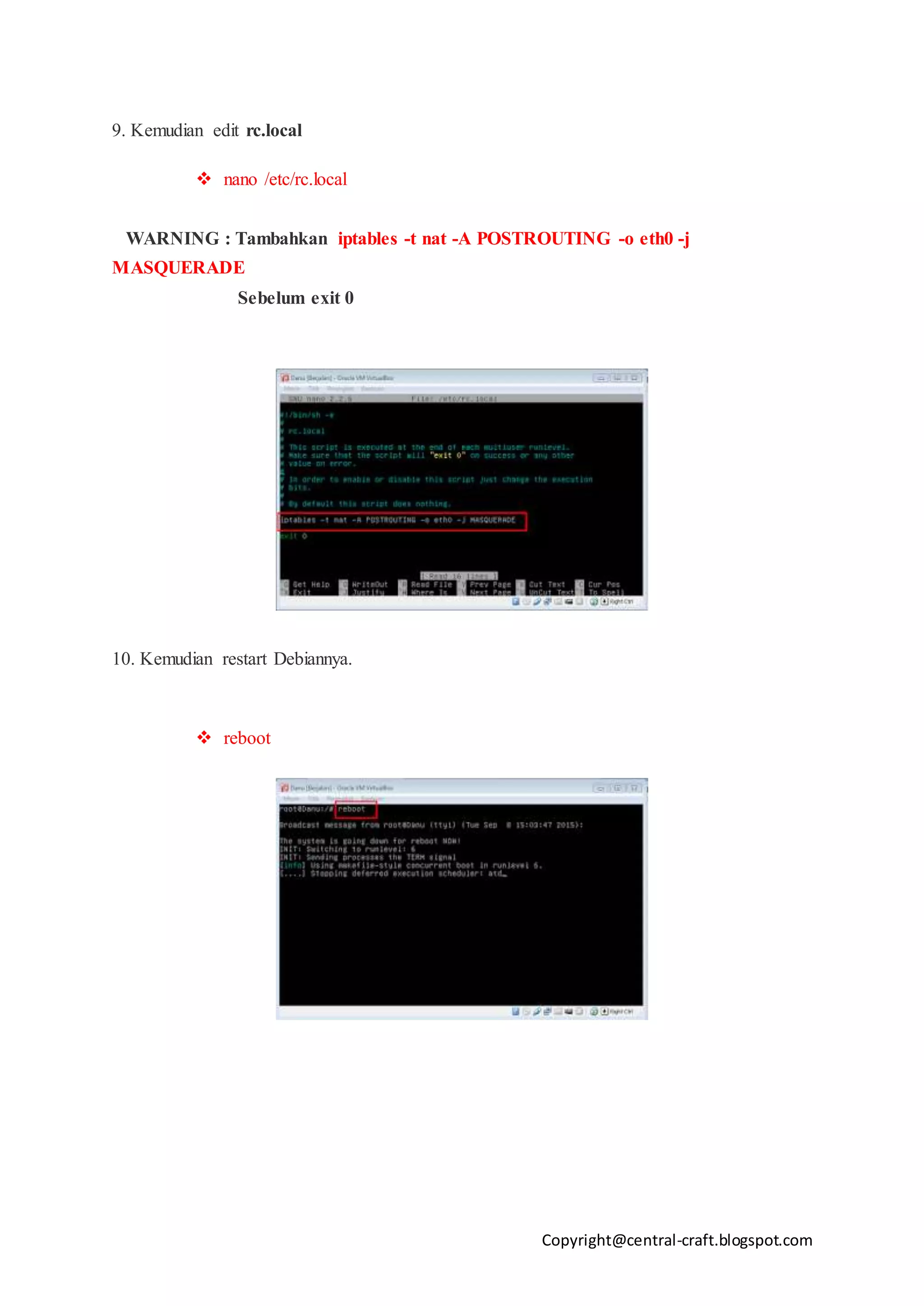 Konfigurasi Router di Debian | DOCX