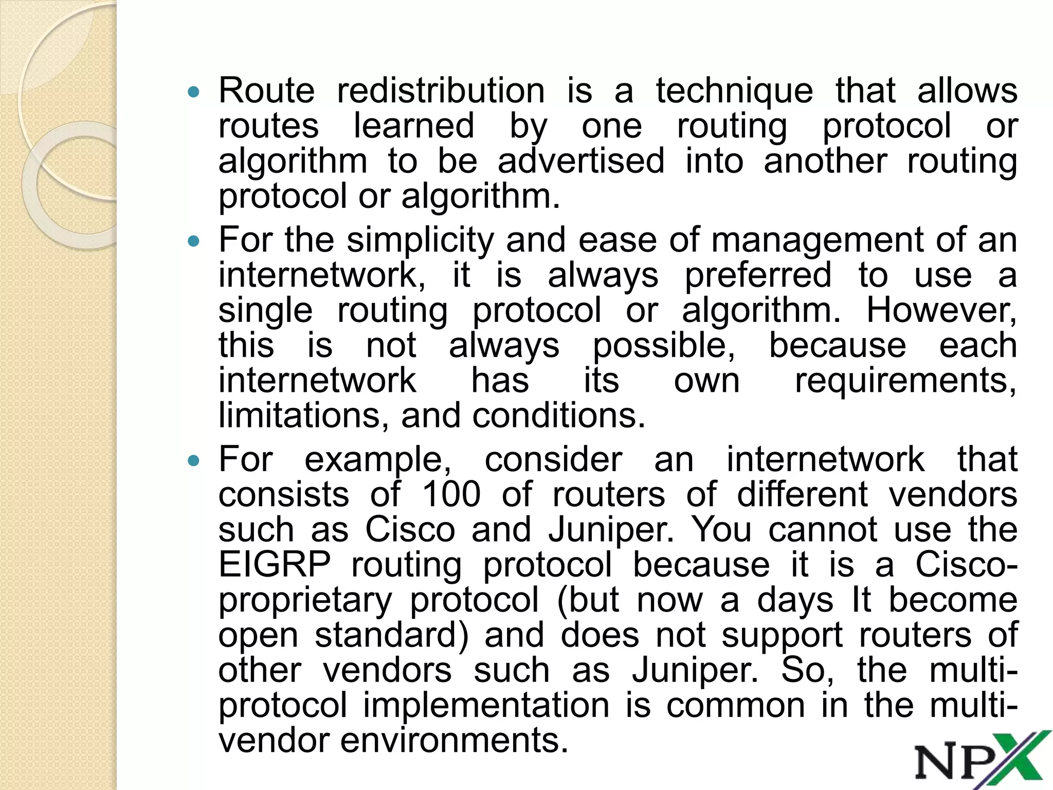 Route Redistribution | PPTX