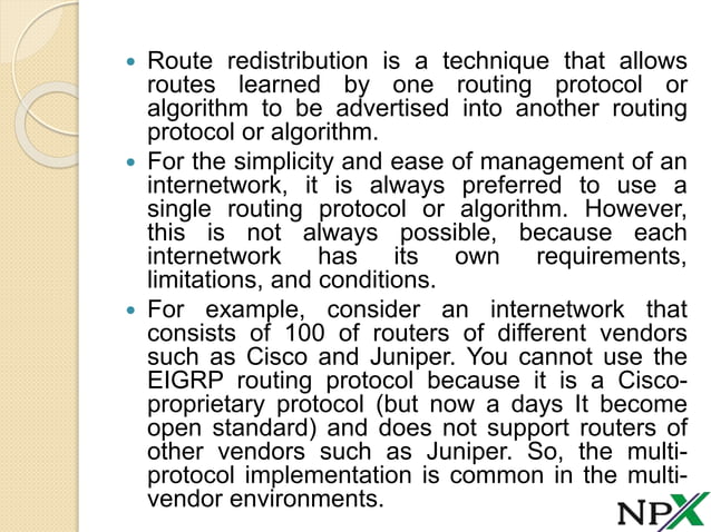 Route Redistribution | PPTX