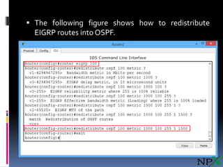 Route Redistribution between OSPF and EIGRP | PPTX