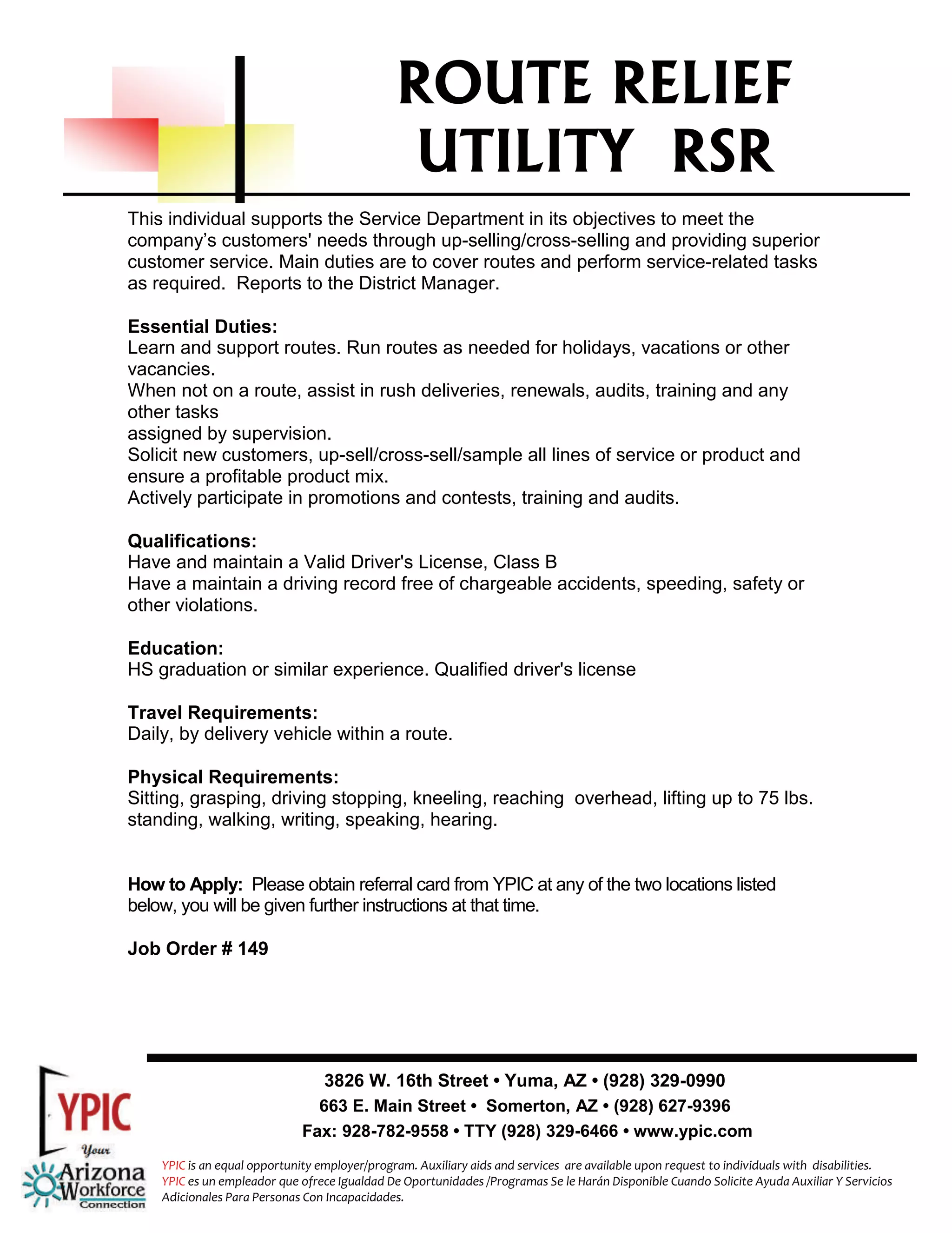Route Relief RSR #149 | PDF