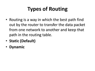 Router & functionality | PPTX | Computer Networking | Computing