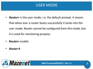 Cisco router modes | PPTX | Computer Networking | Computing