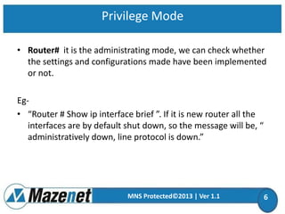 Cisco router modes | PPTX | Computer Networking | Computing