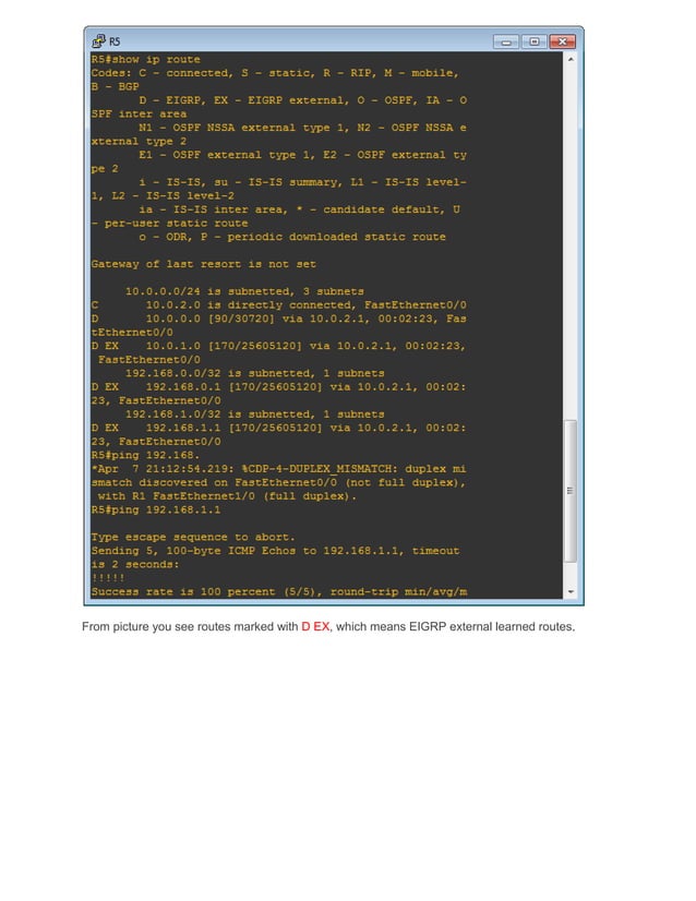Redistribution into EIGRP(Exterior & Interior gateway Routing protocol) | DOCX