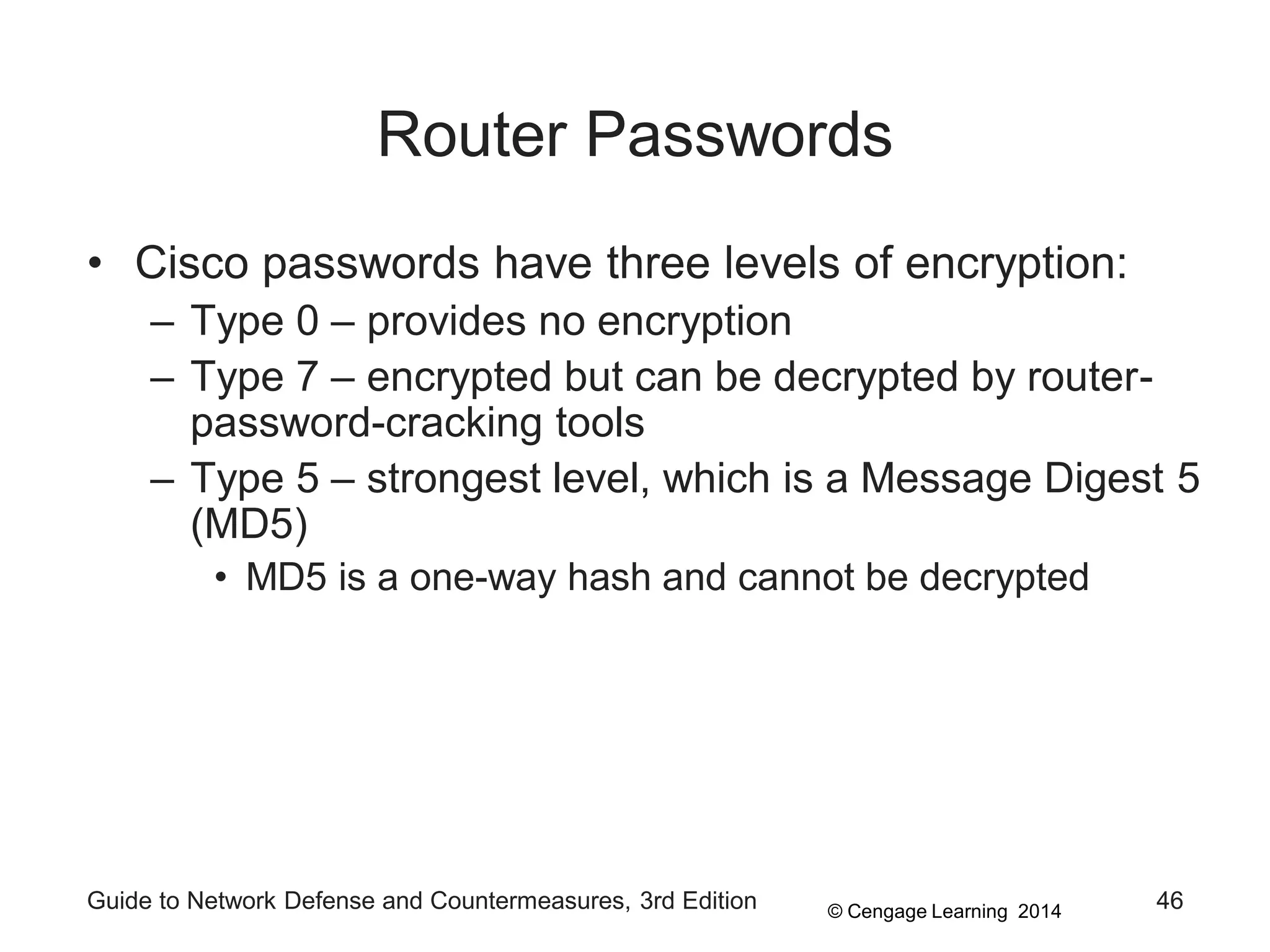 Guide to Network Defense Router Security | PDF