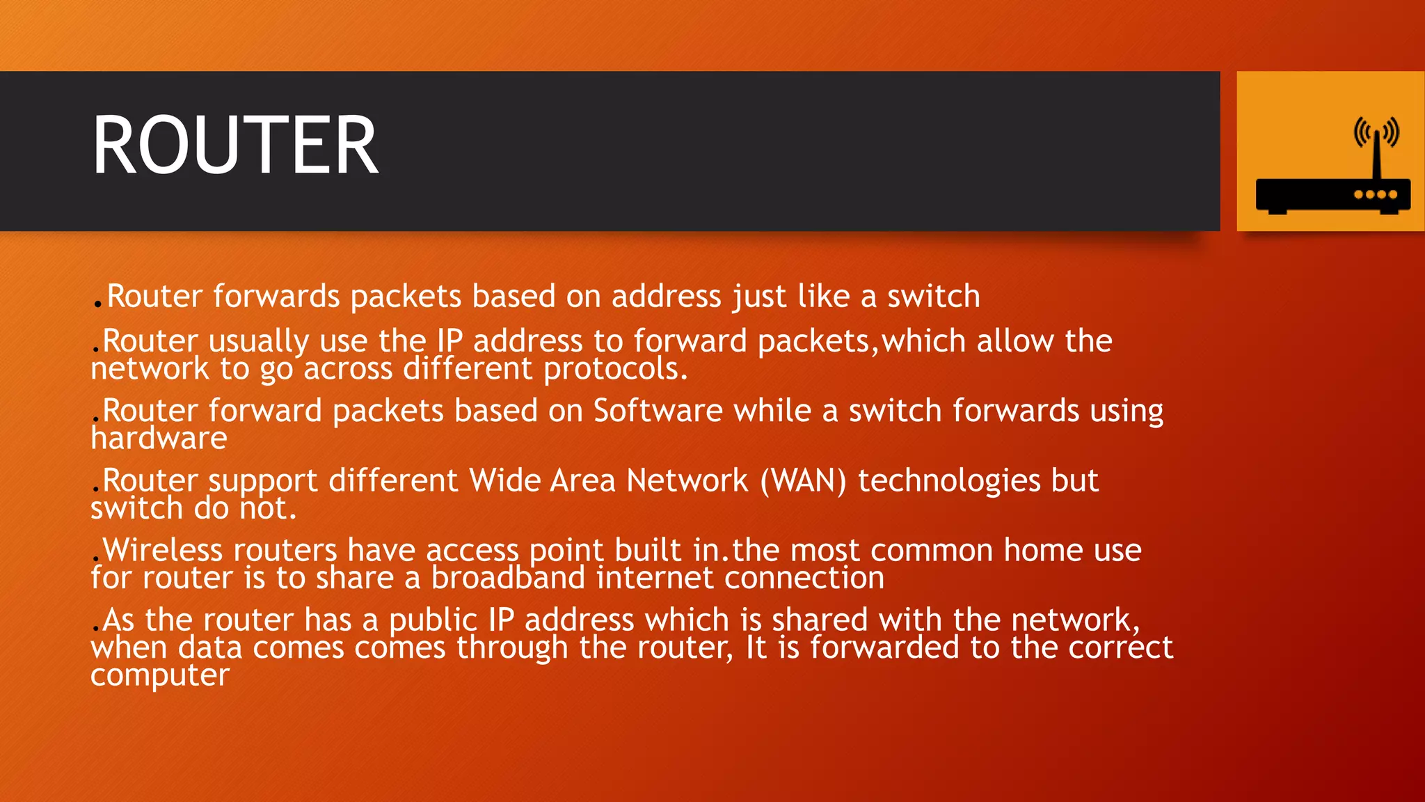 Router switch and hub | PPTX