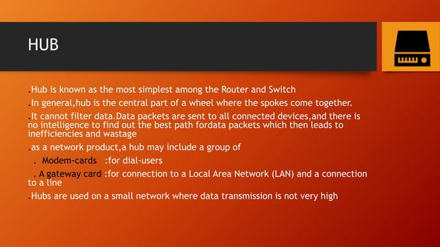 Router switch and hub | PPTX