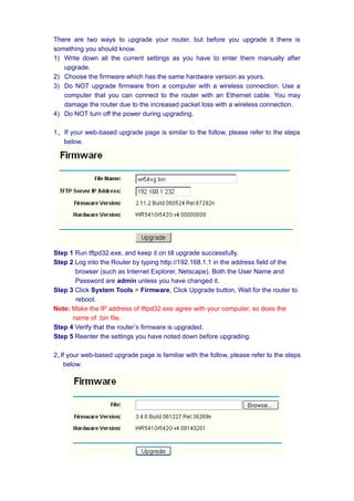 Router upgrade help | DOC | Computer Networking | Computing