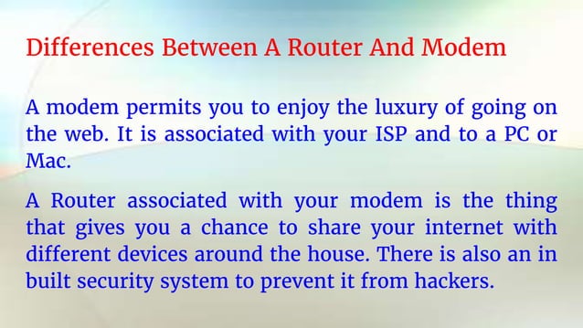 Router vs Modem-A Complete Comparison | PPT