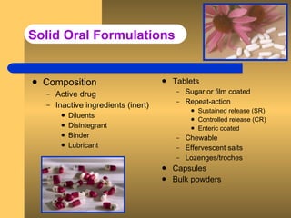 Medication Routes and Dosage Formulations | PPT