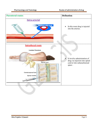 Routes of administration of drug | PDF