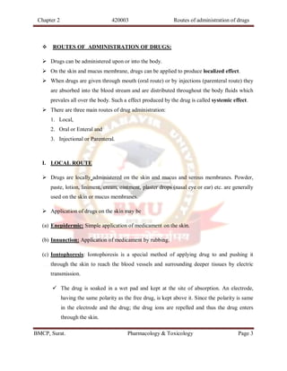 Routes of administration of drugs | PDF