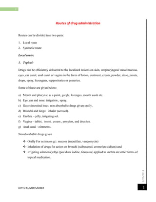 Routes of drug administration | PDF