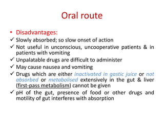 Routes of drug administration | PPTX