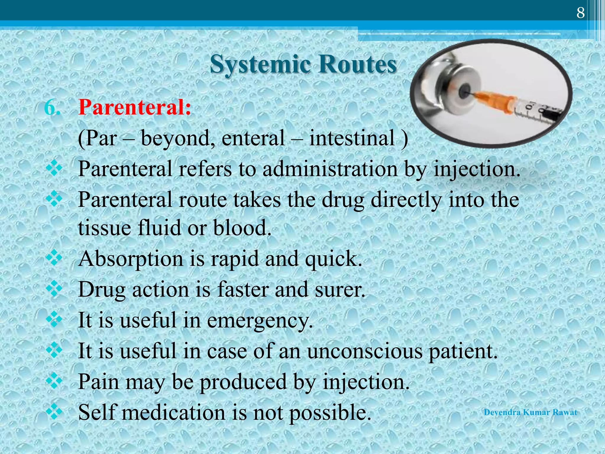 Routes of drug administration | PPTX