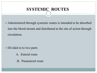 Routes of drug administration | PPTX