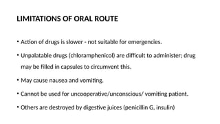 ROUTES OF DRUG ADMINISTRATION by Dr Keerthi Rajan M, Pharmacology, KGMU ...