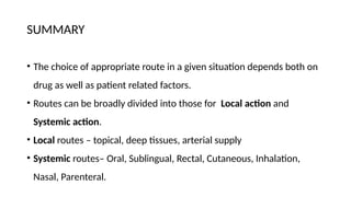ROUTES OF DRUG ADMINISTRATION - AJ- ppt. | PPT