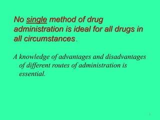 Routes of drug administration - I for mbbs | PPTX