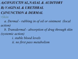 Routes of drug administration - Part II for mbbs | PPTX
