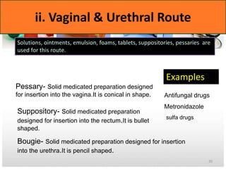 Routes of drug administration - Part II for mbbs | PPTX