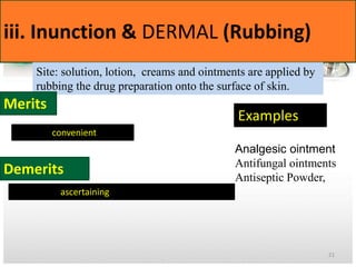 Routes of drug administration - Part II for mbbs | PPTX