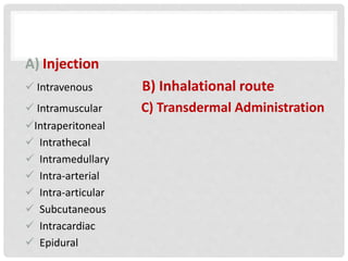 Routes of drug administration | PPTX