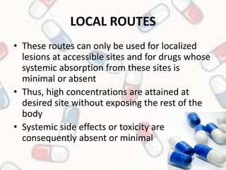 Pharmacology Routes of drug administration seminar | PPTX