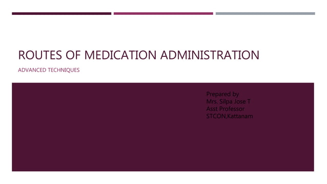 Routes of medication administration advanced techniques | PPTX