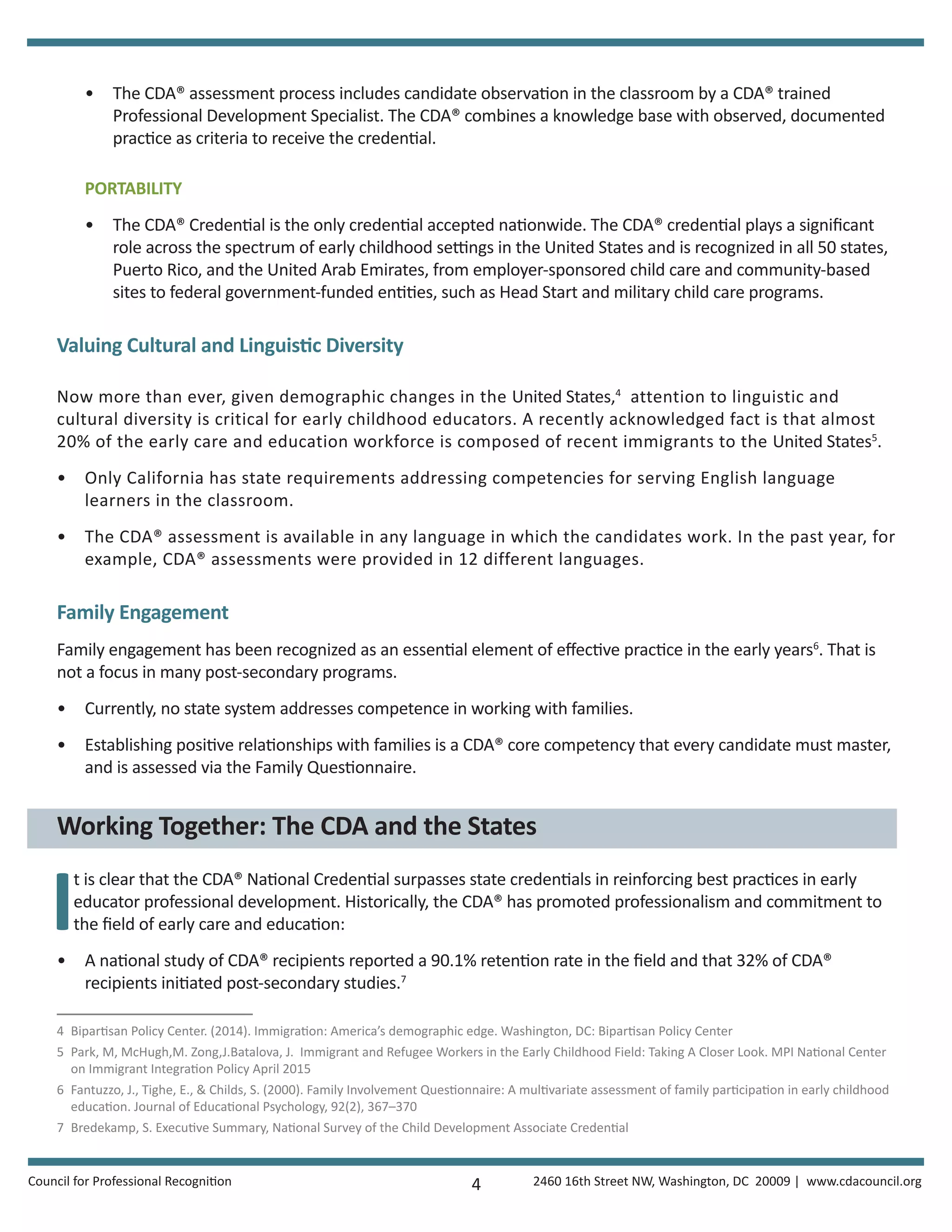 Routes to competency: The Child Development Associate® Credential and ...