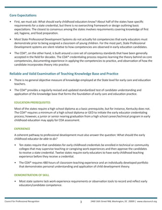 Routes to competency: The Child Development Associate® Credential and ...