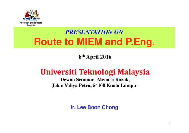 Route to miem and p eng | PDF | Professional School | Postgraduate Education