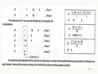 Routh array hurwitz criterion | PPT