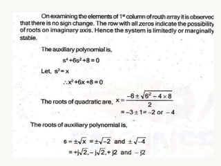 Routh array hurwitz criterion | PPT